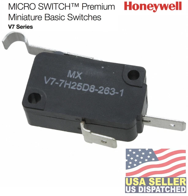 HONEYWELL PREMIUM Mini Snap Swch,3A,SPDT,Pin Plngr V7-7H25D8-263-1 $10. ...