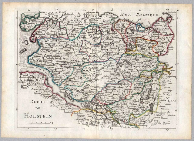 HOLSTEIN - MAP Copper Map from Atlas Portable at Le Rouge 1759 £30.36 ...