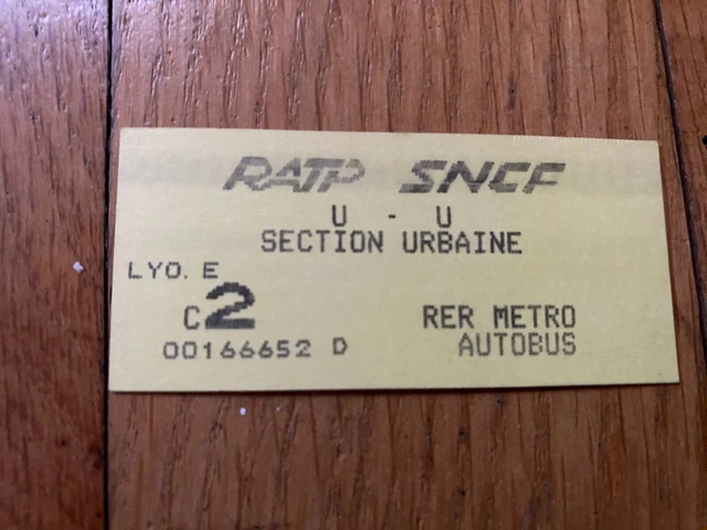 TICKET MÉTRO / RER / Autobus - RATP-SNCF - Années 80 - Métropolitain ...