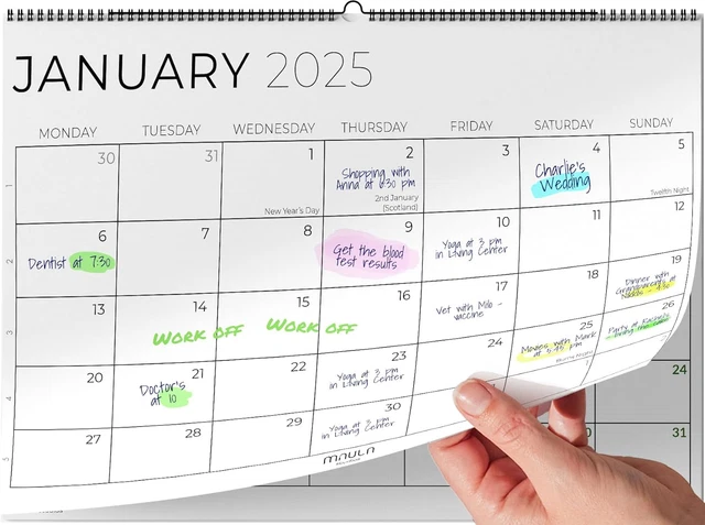 2025 CALENDAR FAMILY - Wall Calendar 2025 - Family Planner 2025 with 5 ...