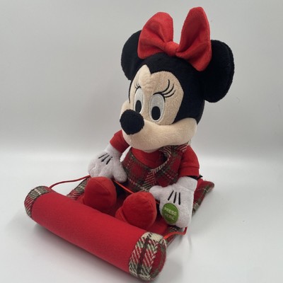 DISNEY'S~MINNIE MOUSE ON Sled 90th Anniversary Animated Plush Deck the ...