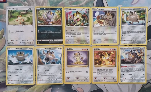POKEMON CARD MEOWTH Bundle Jungle Rocket vivid fusion sword shield sun ...