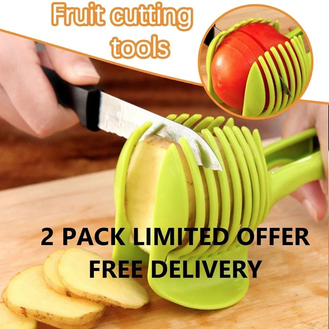 HAND-HELD 2× LEMON Onion Tomato Fruit Slicer Fruit and Vegetable Slicer ...