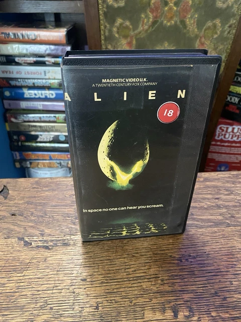 ALIEN. 1ST RELEASE Magnetic Video. Ex Rental PAL/VHS Cur Down Cardboard ...