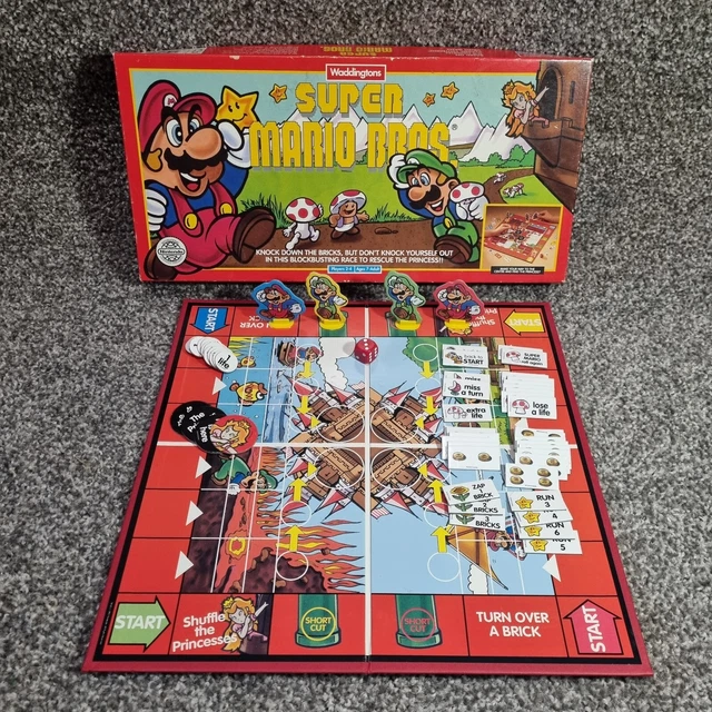 OFFICIAL 1992 WADDINGTONS Super Mario Bros Board Game Nintendo £39.99 ...