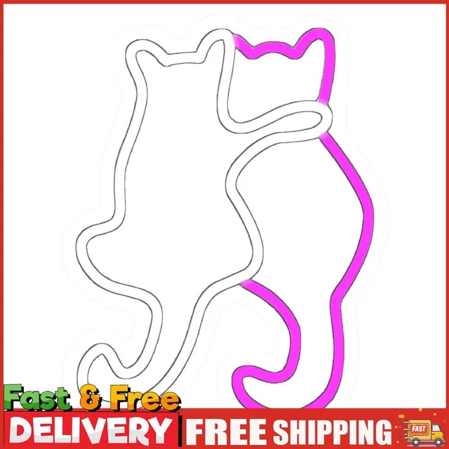 CAT NEON SIGN Dimmable Neon Light USB Powered for Resturant Home Bar ...