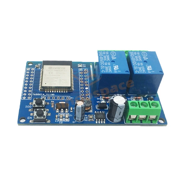 ESP32-WROOM DEVELOPMENT BOARD 2-channel WIFI Relay Module DC5-60V Power ...