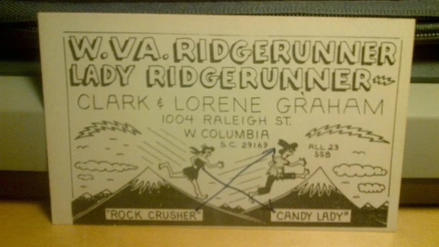 CB RADIO QSL postcard comic Clark Lorene Graham 1970s Columbia South ...