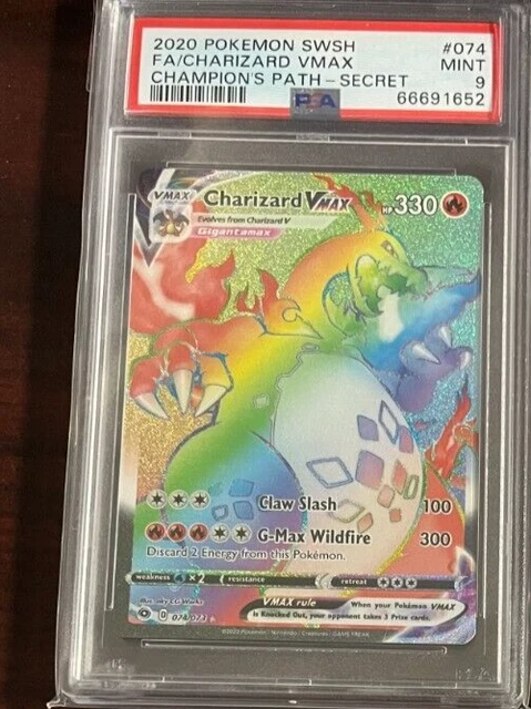 POKEMON TCG CHARIZARD VMAX 074/073 Rainbow Secret Rare Psa 9 Champions ...