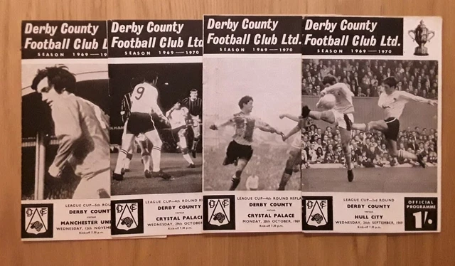 DERBY COUNTY 1969/70 Home League Cup Programmes select from menu £1.99 ...