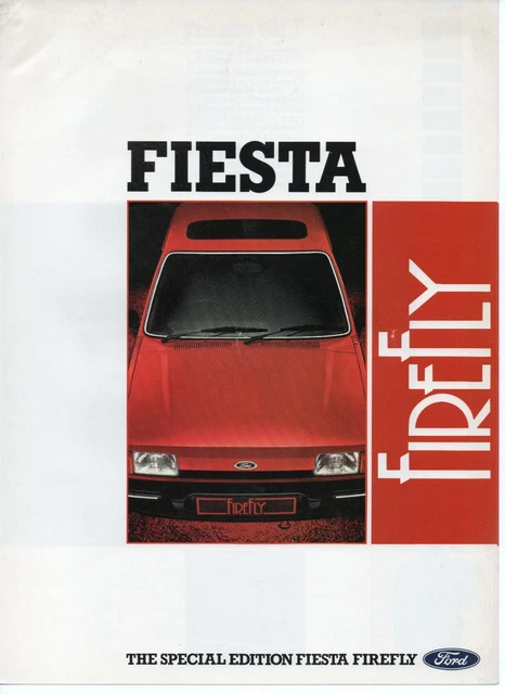 FORD FIESTA FIREFLY Mk2 Limited Edition Brochure 1988 £5.95 - PicClick UK