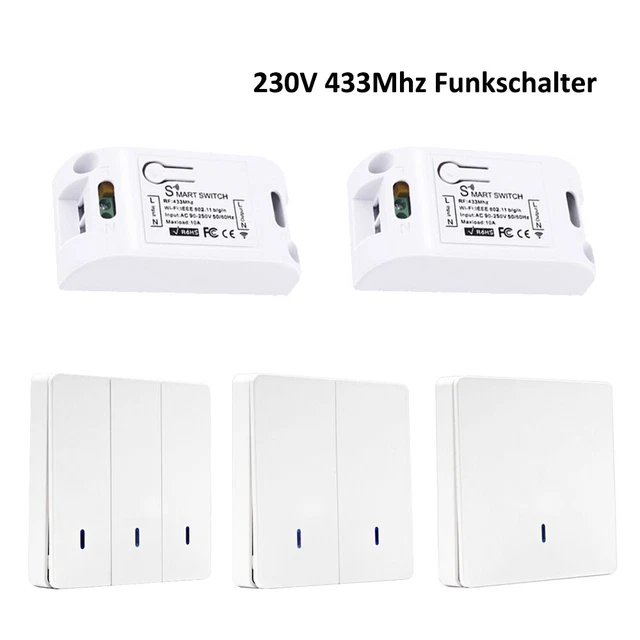 DIY 433MHZ RADIO Switch System 230V On/Off Module Light Switch RF ...