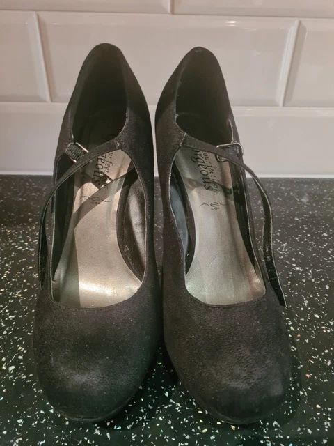 NEW LOOK LADIES black suede platform wedge very high heeled sexy shoes ...