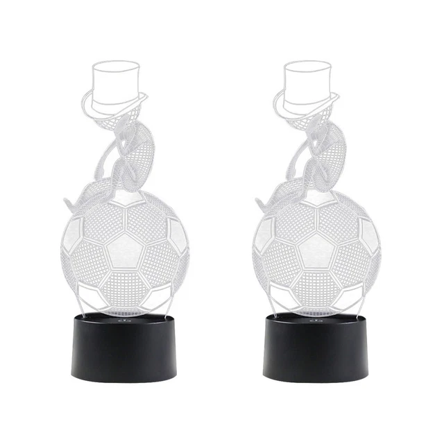 2PCS THINKING FOOTBALL Boy Design Lamp 3D LED Night Light Touch Desk £ ...