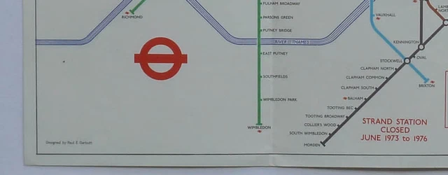 LONDON UNDERGROUND RAILWAYS tube map says Strand Station Closed June ...