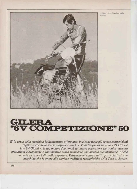 ADVERTISING PUBBLICITÀ-MOTO GILERA 50 6V COMPETIZIONE 1973 MOTOITALIANE ...