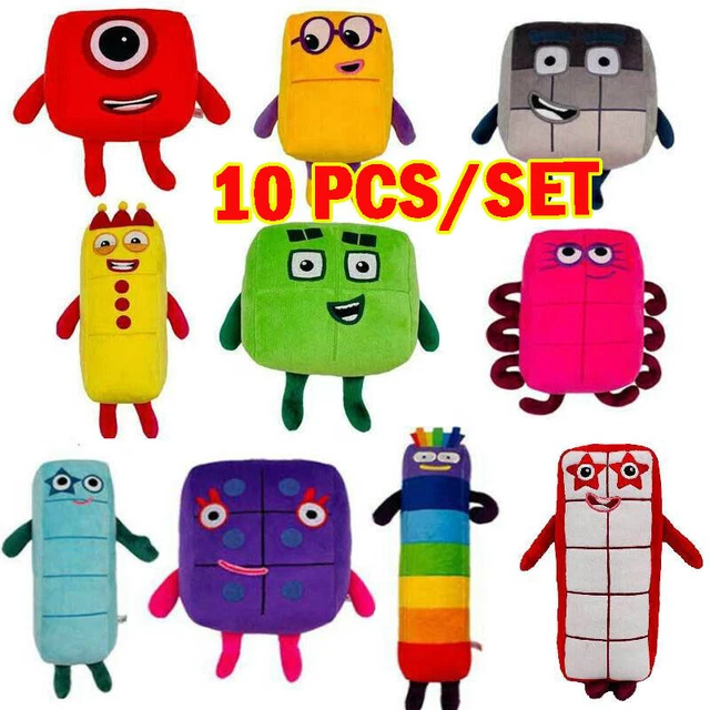10PCS SET NUMBERBLOCKS Plush Toy Educational Stuffed Number Blocks Doll ...