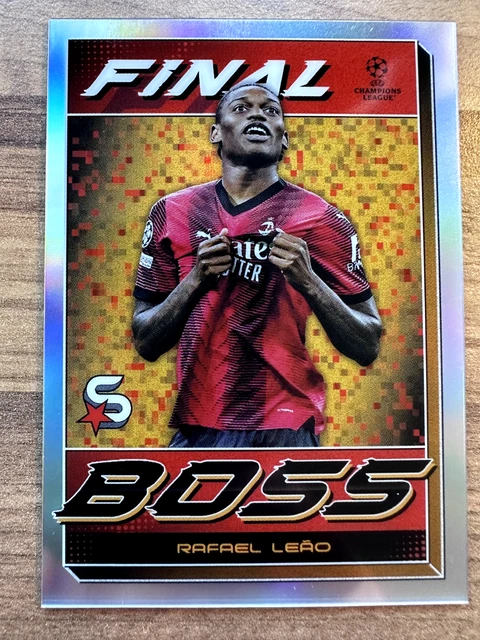 TOPPS SUPERSTARS 2023-24 rafael leao Final Boss Chrome insert ac milan ...