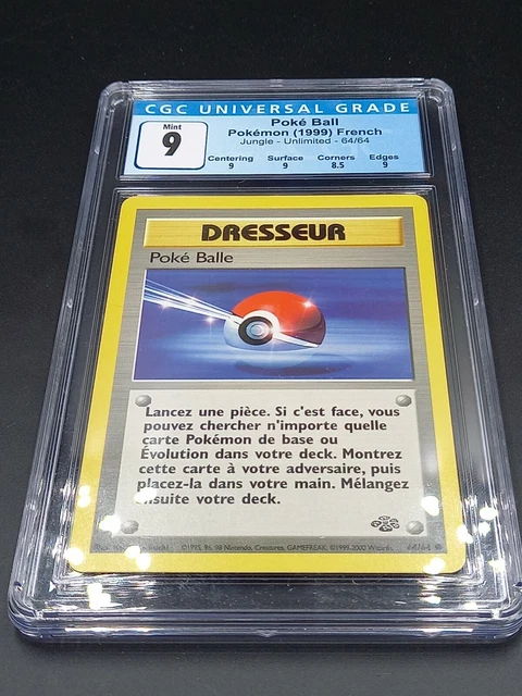 CARTE POKEMON POKEBALL poke balle Unlimited Jungle FR 64/64 CGC 9 EUR ...