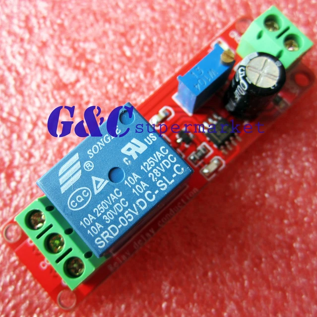 DC 5V DELAY relay shield NE555 Timer Switch Adjustable Module 0~10S M88 ...