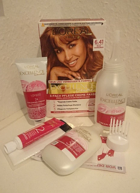 L'ORÉAL PARIS EXCELLENCE Creme Haarfarbe 6.41 Helles Caramelbraun EUR 1 ...