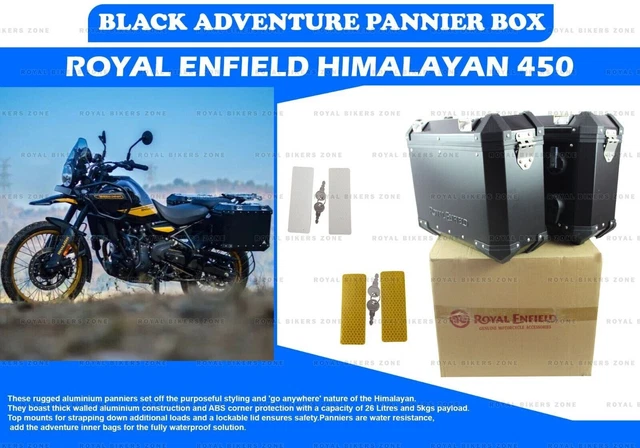 ROYAL ENFIELD &BLACK Adventure Pannier box Pair For New Himalayan 450 ...