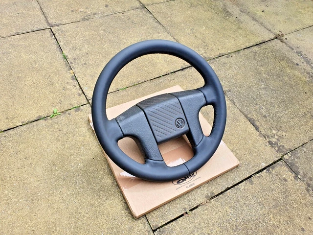 VW VOLKSWAGEN GOLF mk2 gti Jetta a2 Steering Wheel black leather ...