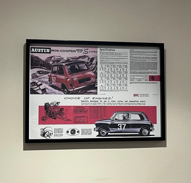 BMC AUSTIN MINI Cooper S Types Mk1 Garage Brochure Collage Cool Wall ...