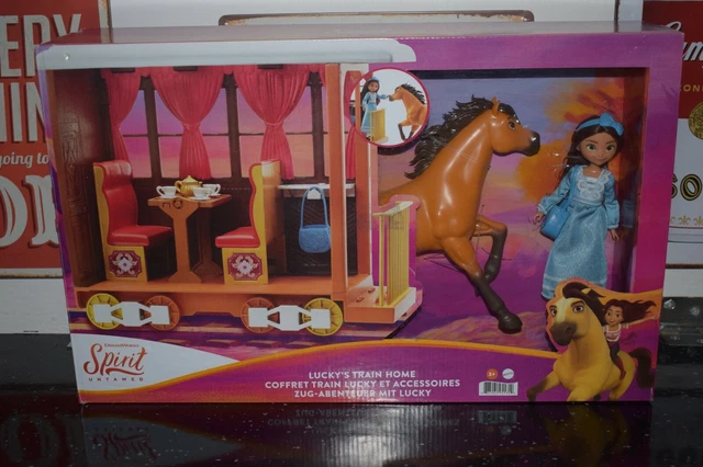 DREAMWORKS SPIRIT UNTAMED Lucky's Train Home Playset with Doll and ...