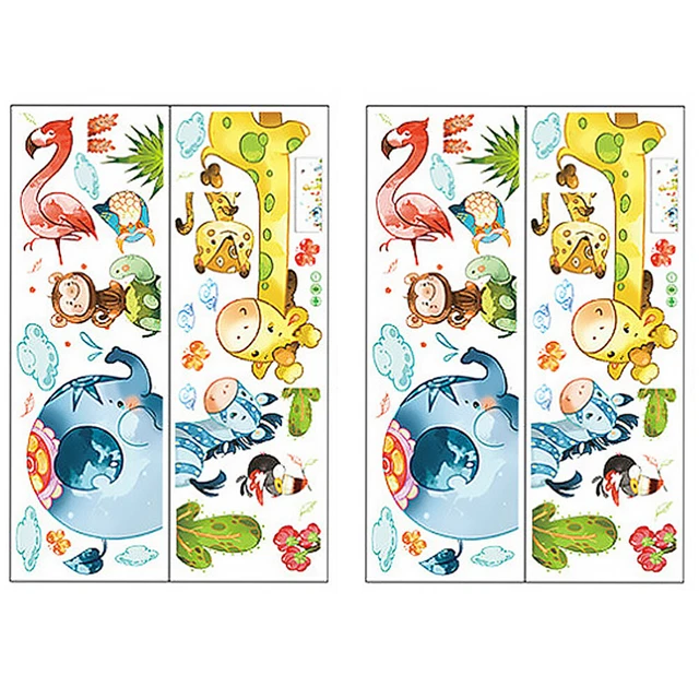 2 SHEETS AUTOCOLLANT PVC Sticker Mural Dessin Animé Stickers Muraux ...