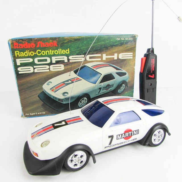 RC MARTINI PORSCHE 928 White 1980's Retro Radio controlled Tandy Toy ...