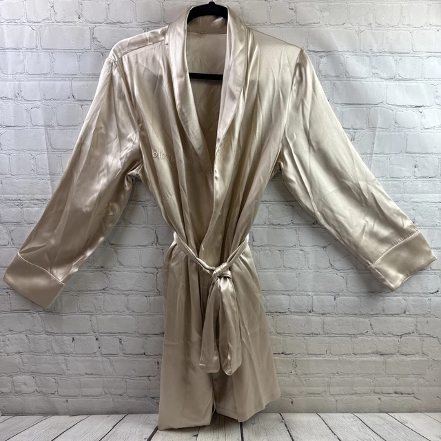 BLISSY 22 MOMME Classic 💯% Pure Mulberry Silk Robe - Champagne £147.84 ...