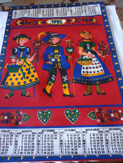 CALENDRIER EN TISSU Année 1985 EUR 2,00 - PicClick FR