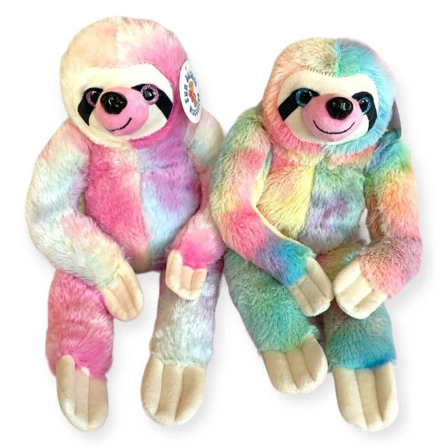 25CM CUTE RAINBOW Sloth Soft Toy Plush Kids Girls Tie Dye Sloth Teddy ...