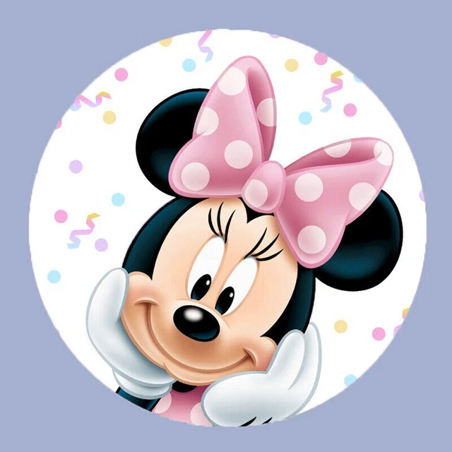ROUND MINNIE MOUSE Backdrop Cover Girls Happy Birthday Photo Background ...