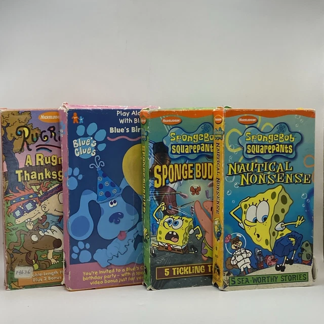 LOT 4 NICKELODEON/NICK Jr. VHS Spongebob/Rugrats/Blue's Clues *READ ...