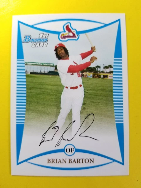 BRIAN BARTON - Rc Rookie #Bp65 St Louis Cardinals - 2008 Bowman Draft ...