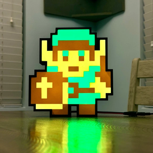 LINK FROM ZELDA 8-Bit Logo LED Lightbox | Mains Powered | 3D Printed ...
