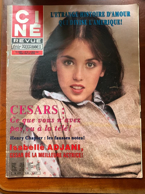 CINÉ TÉLÉ REVUE 4/03/1982; Isabelle Adjani/ Dany Saval/ Jean Harlow ...
