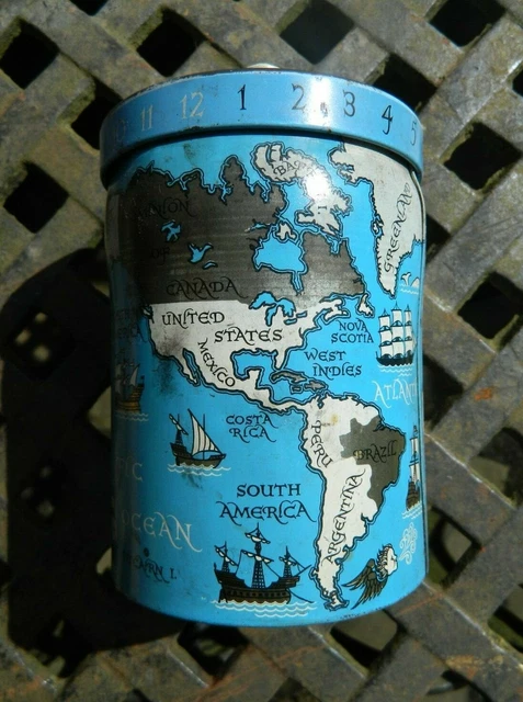 VINTAGE MERCATOR TIN World Map/Compass £9.50 - PicClick UK