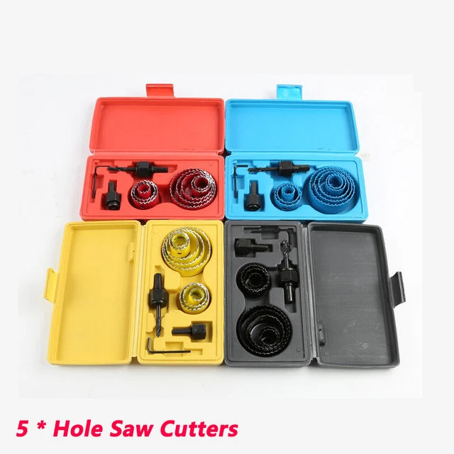 HOLE SAW KIT Metal Circle Cutter Round Drill Wood Downlights 64-127Mm ...
