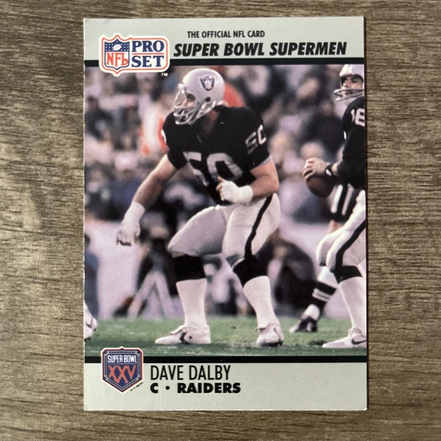 1990 PRO SET Super Bowl Supermen Dave Dalby #70 Oakland Raiders NFL $0. ...