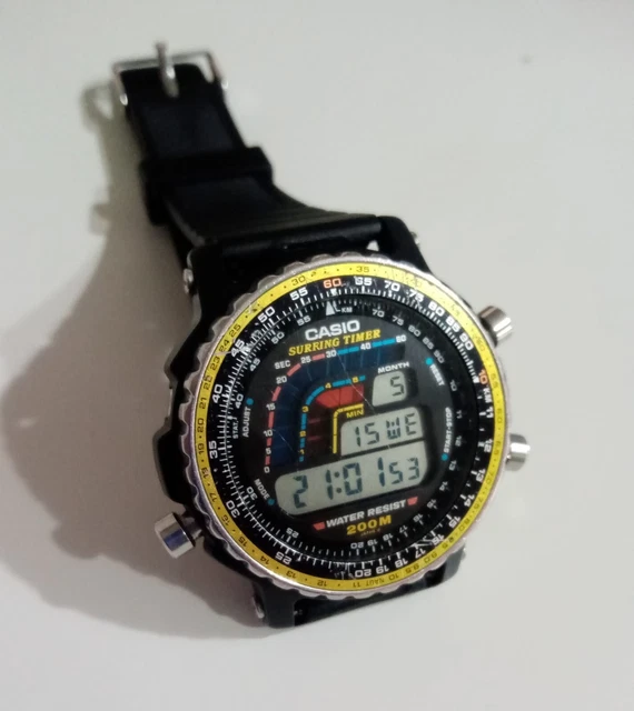 CASIO SURFING TIMER Chronograph Rare Watch Vintage Nos EUR 260,00 ...