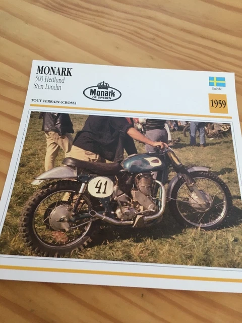 MONARK 500 HEDLUND Sten Lundin 1959 Carte motorrad Collection Atlas Su ...