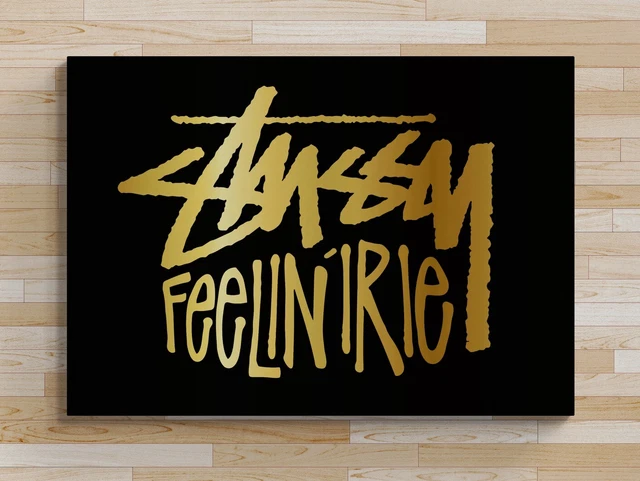 RARE STUSSY SHOP Display Sign **Printed On Thick Gold Mirrored Metal ...