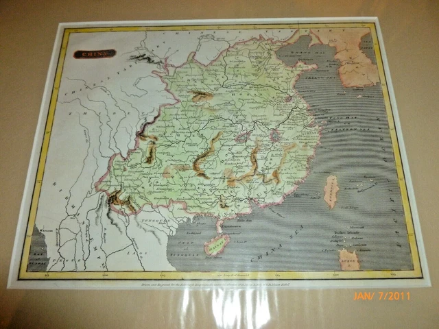 ANTIQUE CHINA MAP Geography Mylne & Lizars Edi 8x10" Matted c 1820 £67. ...