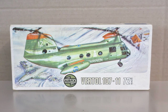 AIRFIX 296 SWEDISH AIR FORCE BOEING VERTOL 107-11 HELICOPTER MODEL KIT ...
