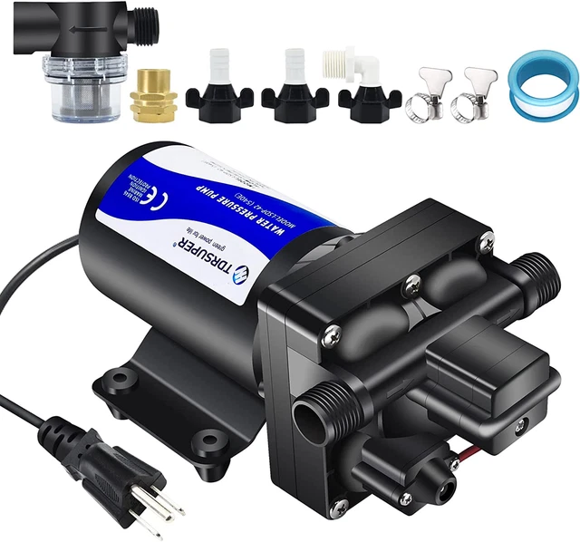WATER PRESSURE BOOSTER Pump, 110V AC Water Diaphragm Pump, 5.5GPM 75PSI ...