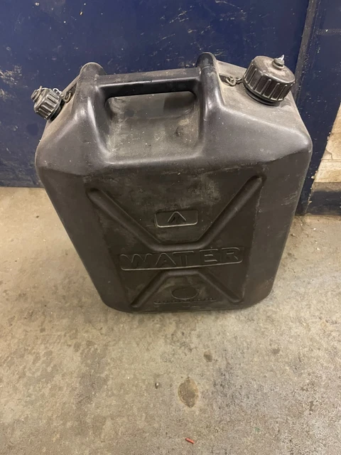 BRITISH ARMY SURPLUS Issue Black Water Jerry Can, 20L Plastic Storage ...