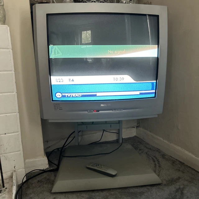 PHILIPS CRT TV With Stand And Remote Twin Scart Fully Working Gaming ...